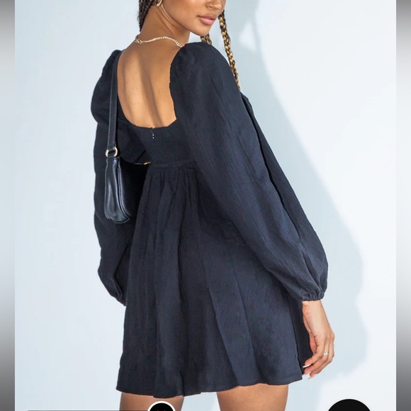 Princess Polly | Dresses | Princess Pollybabydoll Cotton Black Puff ...